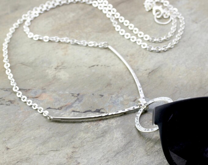 Modern Silver Eyeglass Loop Necklace Silver Glasses Loop - Etsy