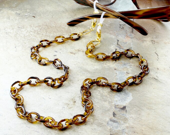 Tortoise Shell Gold Eyeglass Chain Tortoise Sunglasses - Etsy