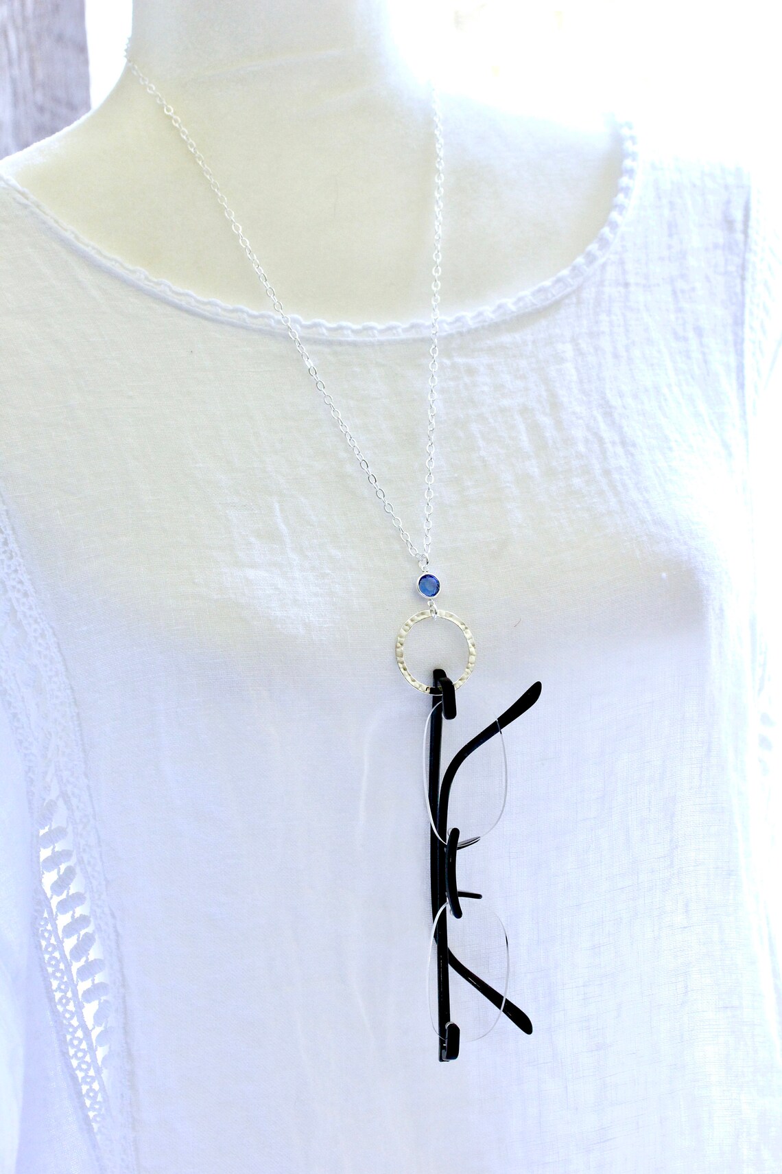 Swarovski Eyeglass Chain Necklace Silver Glasses Chain Eye - Etsy