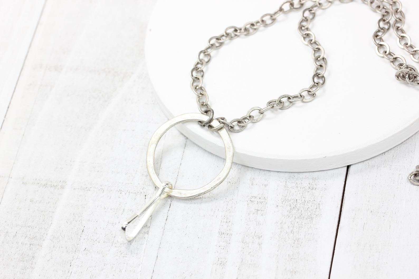 Rustic Silver ID Badge Lanyard Antique Silver Key Chain - Etsy