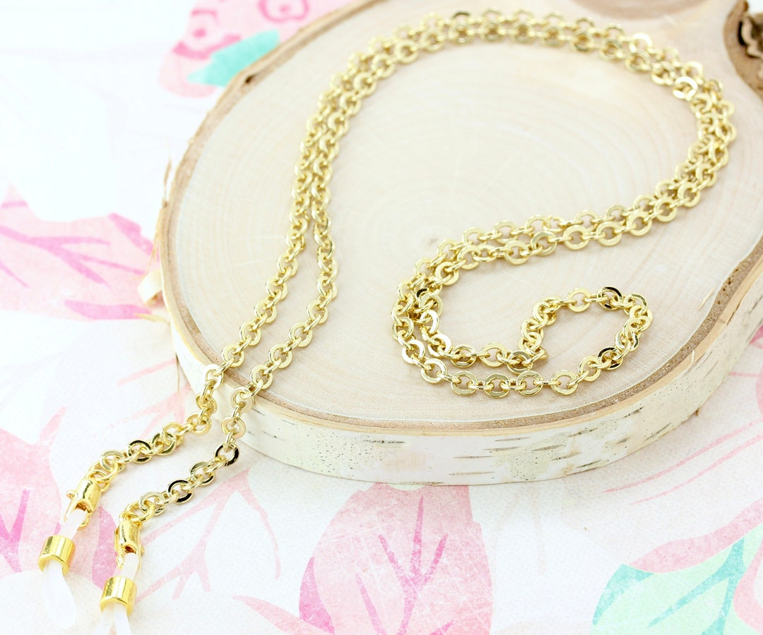 Simplicity Gold Eyeglass Chain, Gold Glasses Chain, Gold Eyeglass ...