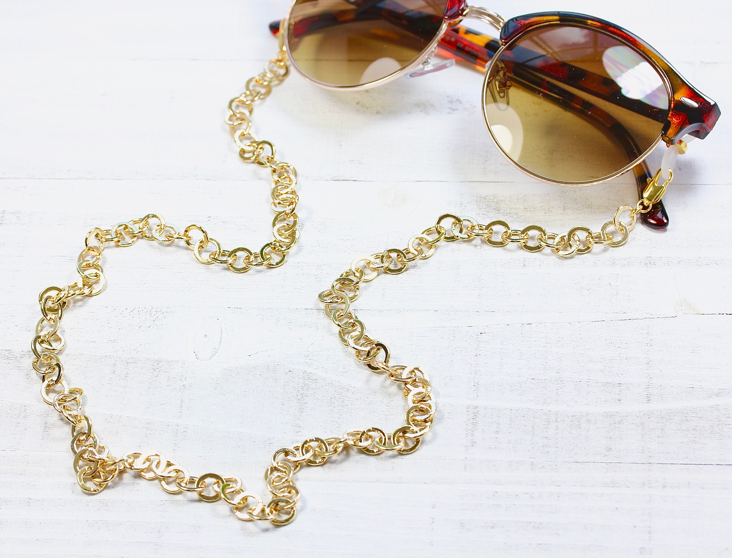 Chunky Gold Eyeglass Chain Gold Circles Glasses Chain High Etsy