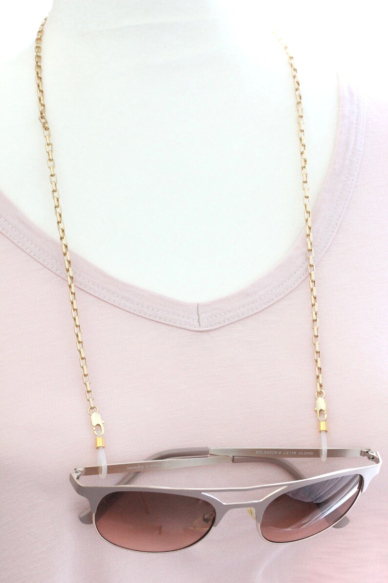 Matte Gold Eyeglass Chain for Women Gold Rectangle Link - Etsy