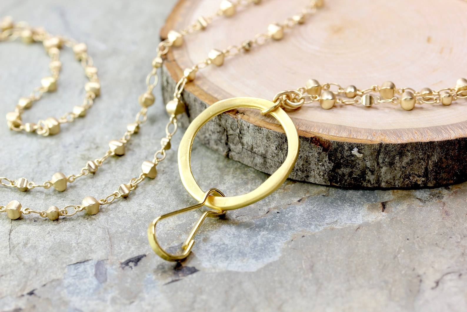 Classic Matte Gold ID Badge Lanyard for Women Upscale Gold | Etsy