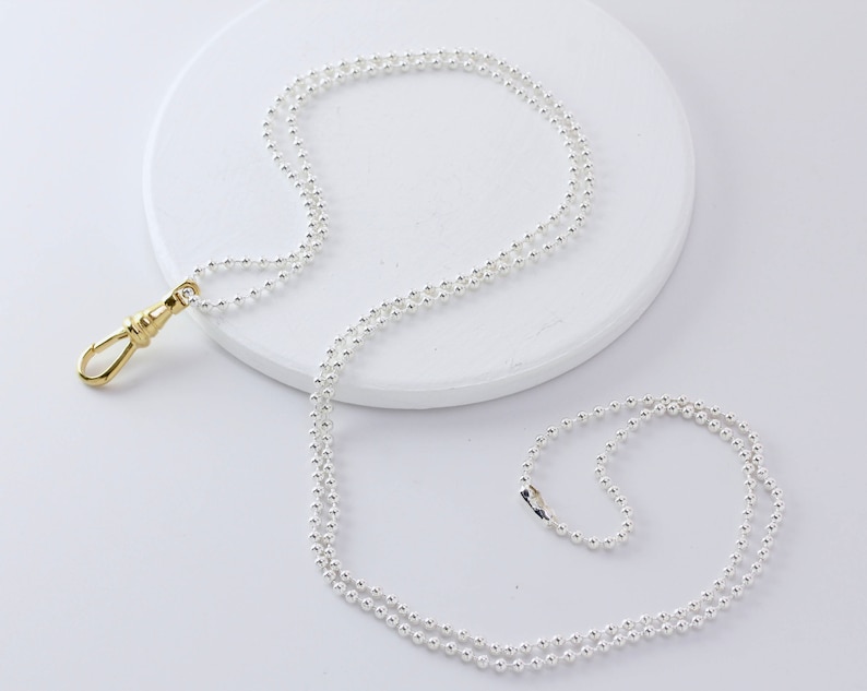 Gold ID Badge Lanyard Gold Ball Chain Lanyard Gold Lanyard - Etsy