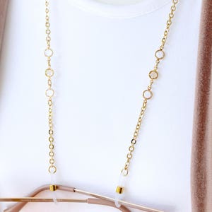 Swarovski Topaz Gold Eyeglass Chain, Glasses Chain, Designer Eyeglass Chain, Sunglasses Cord ...