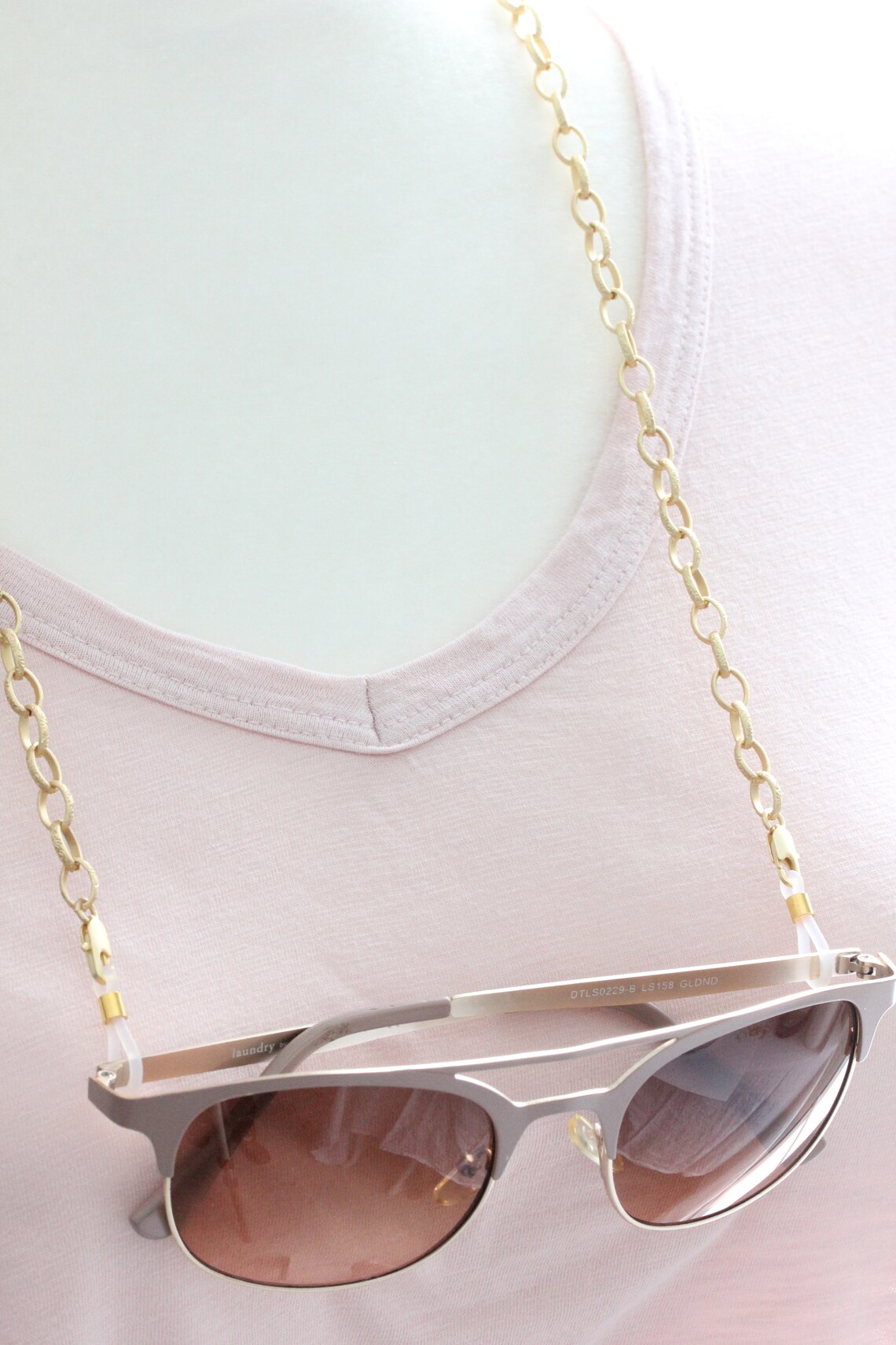 Matte Gold Eyeglass Chain for Women Gold Rectangle Link | Etsy