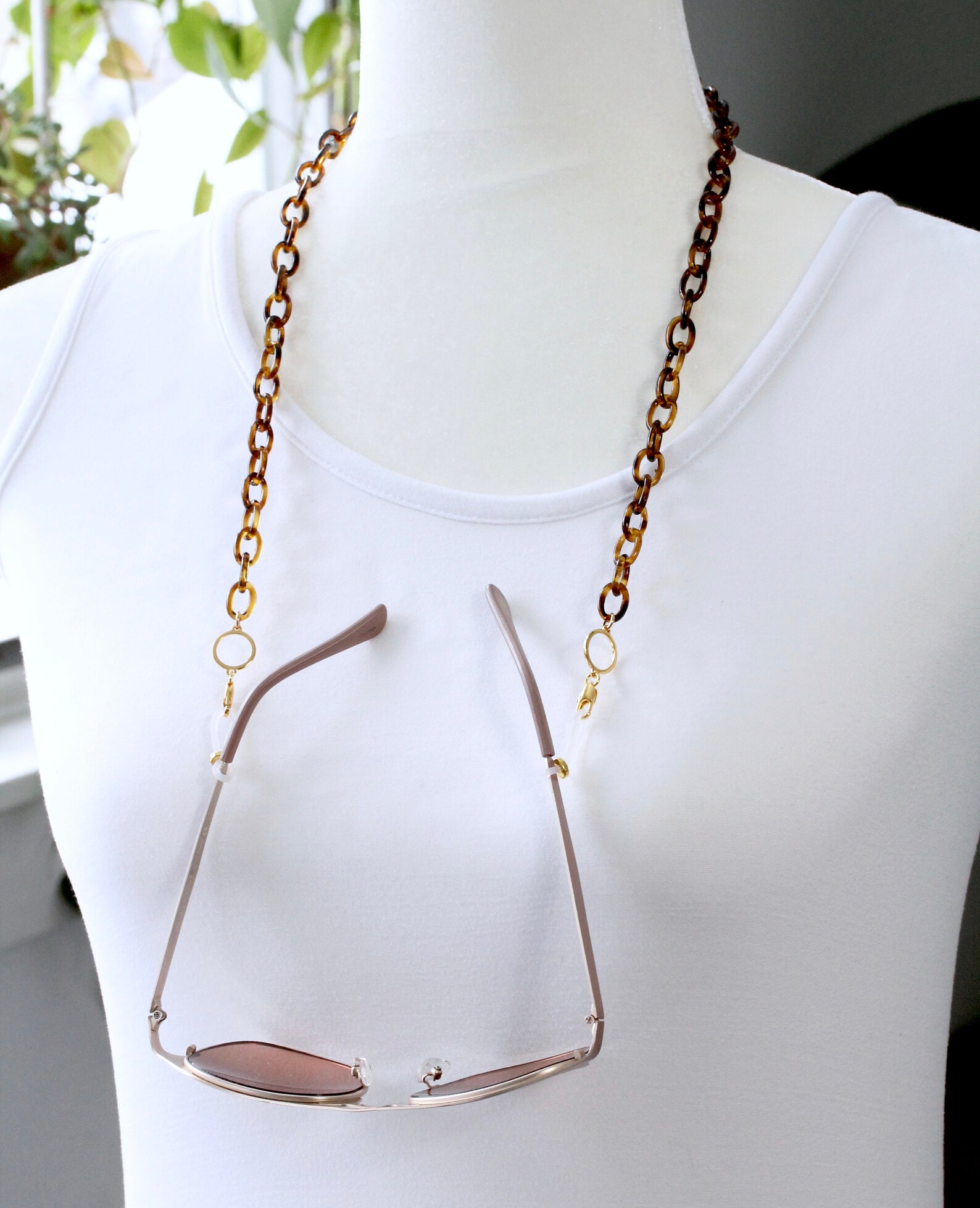 Tortoise Shell Gold Eyeglass Chain Tortoise Sunglasses - Etsy