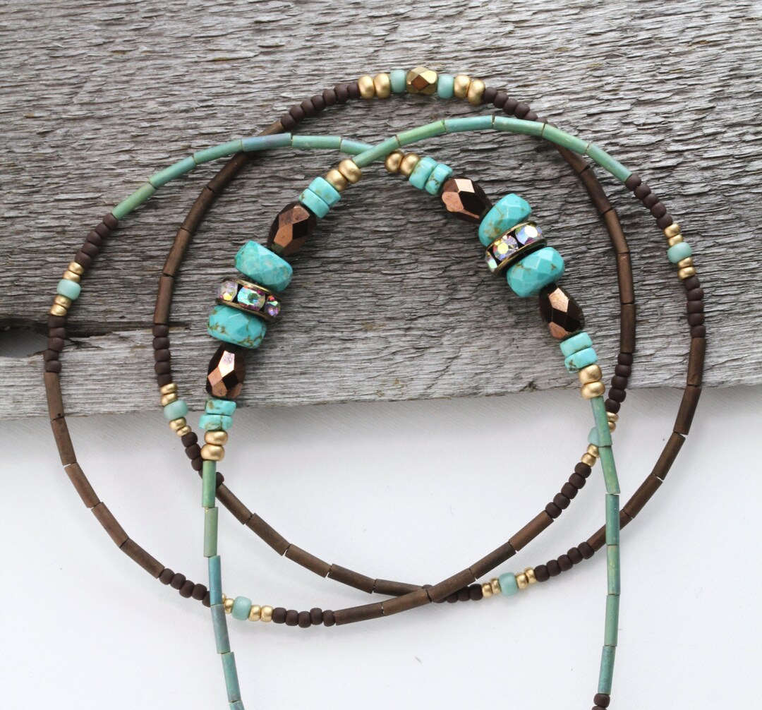 Turquoise Eyeglass Lanyard, Turquoise Eyeglass Chain, Eyeglass Necklace ...
