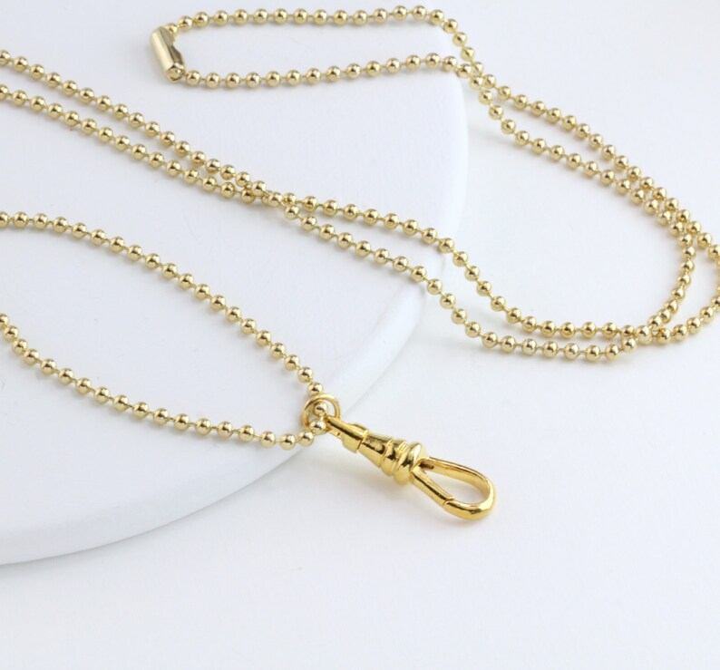 Gold ID Badge Lanyard Gold Ball Chain Lanyard Gold Lanyard | Etsy