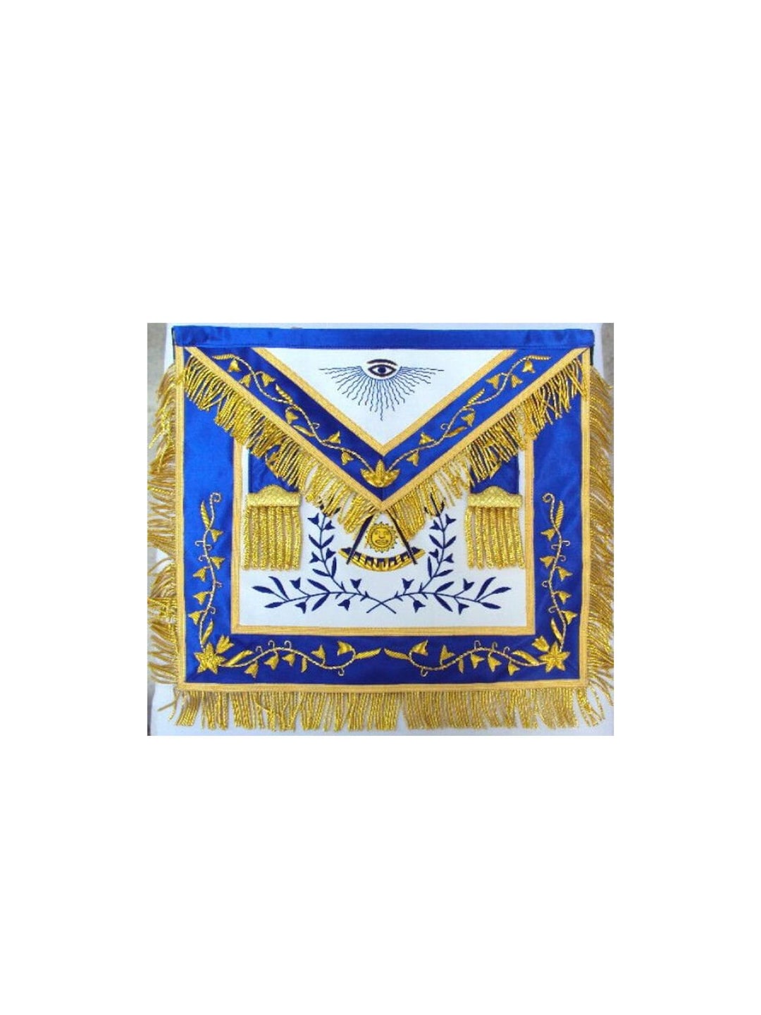 Masonic Past Master Blue Lodge Apron Blue Silk Border Gold Embroidery ...
