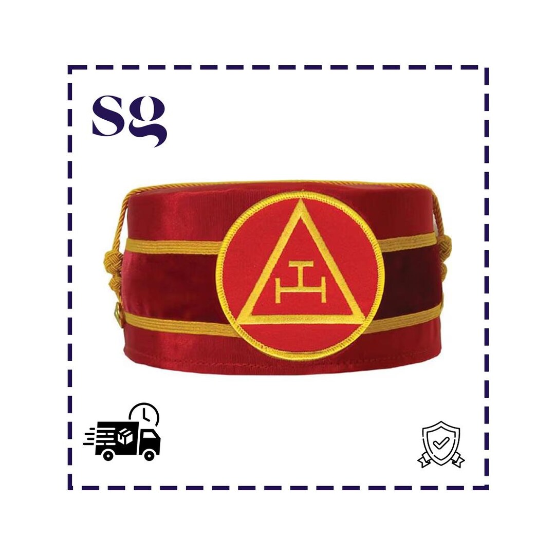 Past High Priest Royal Arch Chapter Crown Cap – Red Machine Embroidery ...