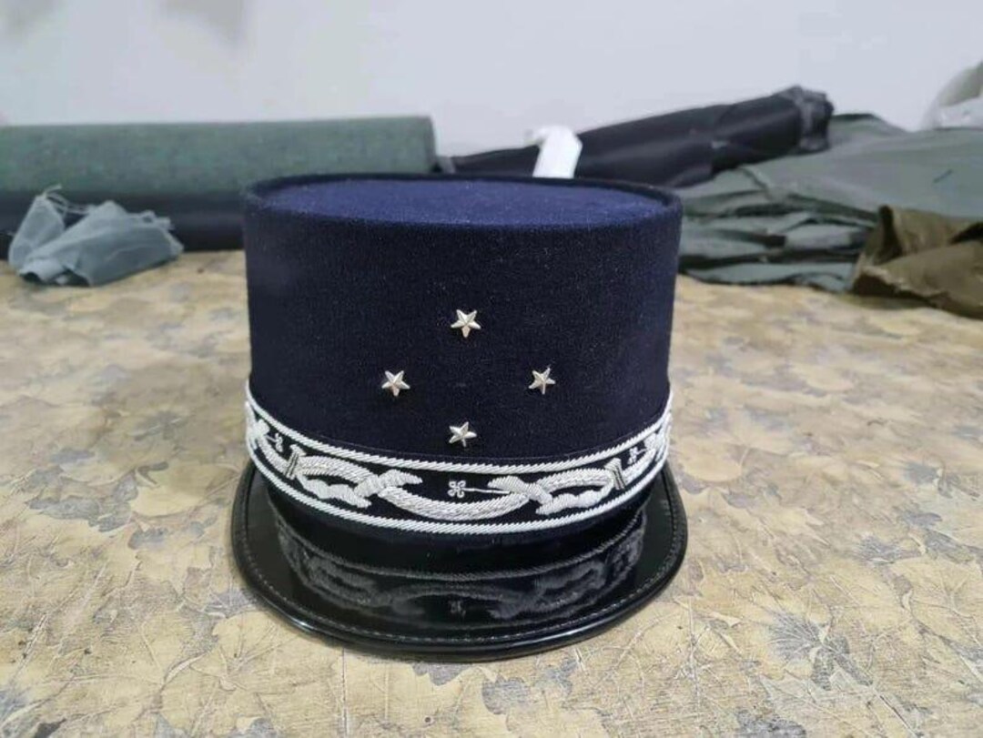 Premium French Firefighter Kepi - Handmade Vintage Officer Hat ...