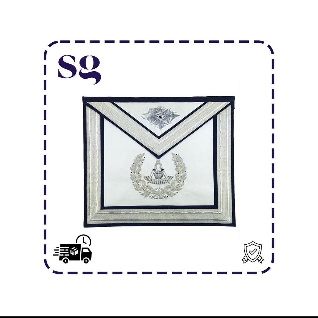 Masonic Past Master Silver Hand Embroidered Freemasons Apron - Etsy
