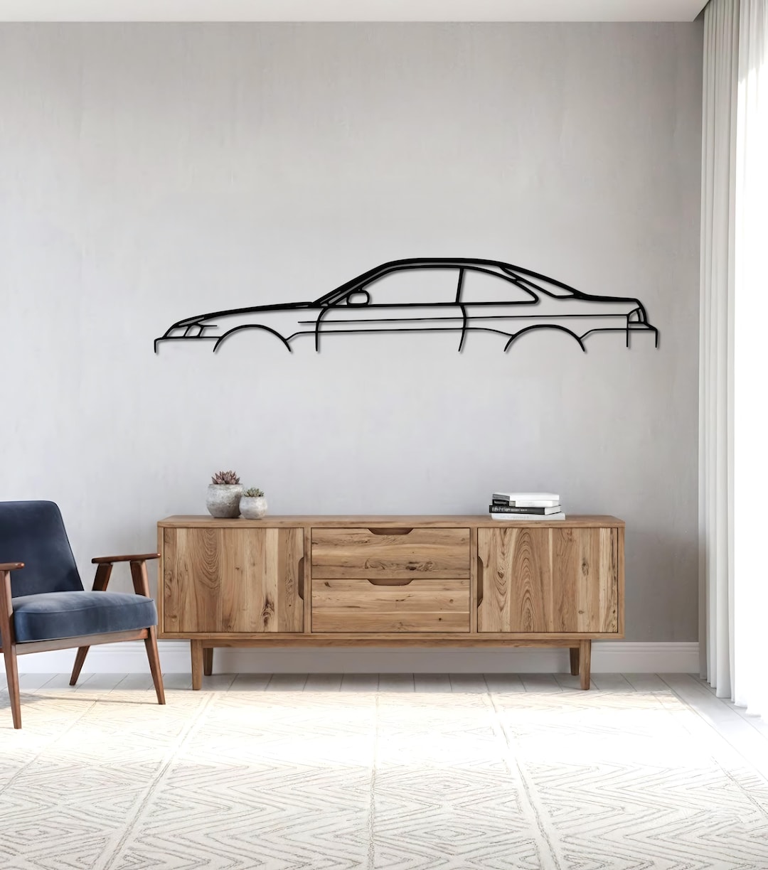 1997 Silvia S14 Metal Car Wall Art, Automotive Garage Decor, Steel ...