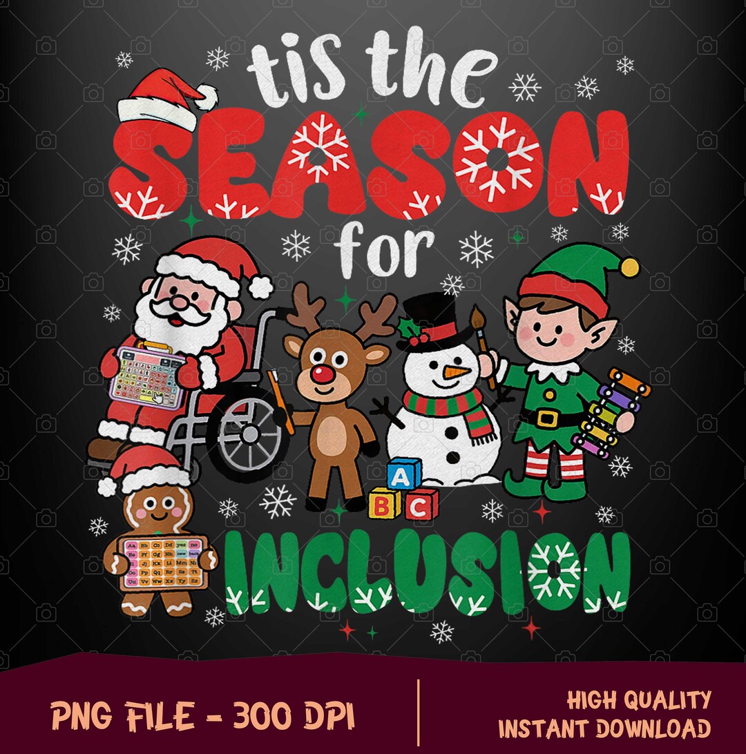 Merry Christmas Inclusion PNG, Christmas Girly Sublimation Design - Etsy