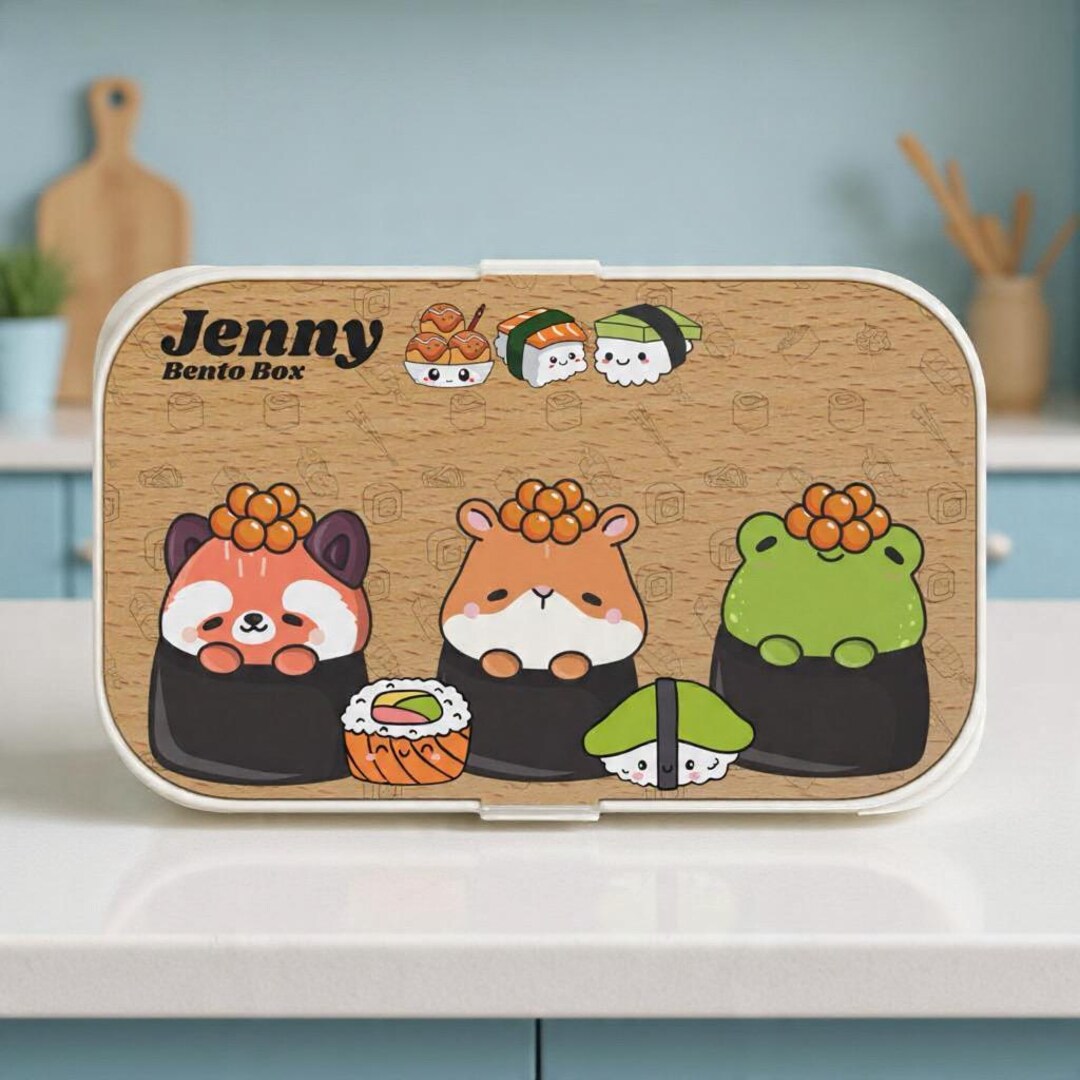 Kawaii Fox Panda Frog Bento Box | Personalized Lunchbox | Cute Japanese ...
