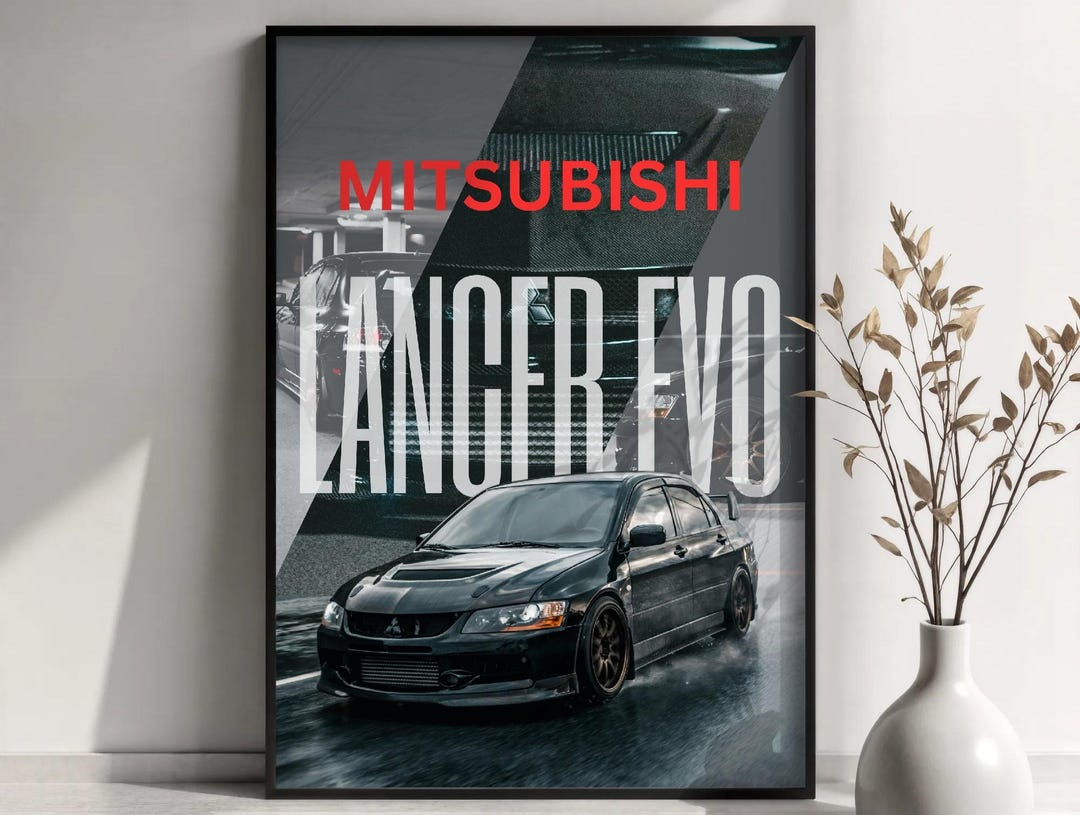 Mitsubishi Lancer Evo Car Poster | Digital Download | Wall Art | for ...