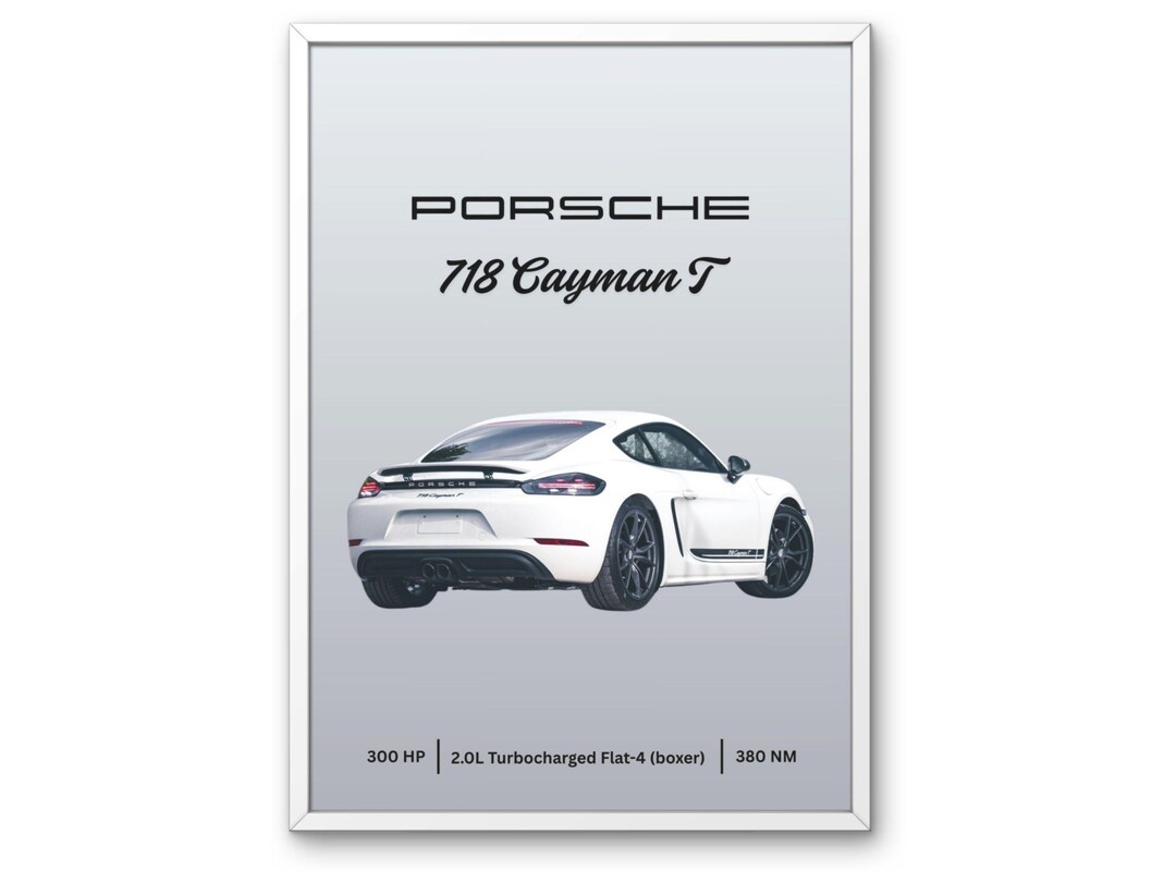 Porsche 718 Cayman T Car Poster | Digital Download | Wall Art | for Car ...