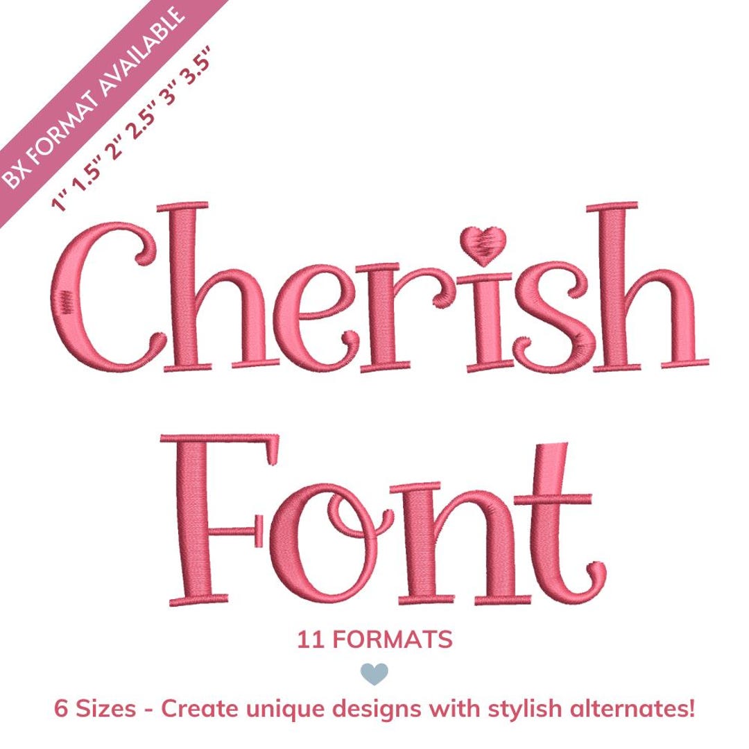 Cherish Script Embroidery Font - Modern Letters - Beautiful Machine ...
