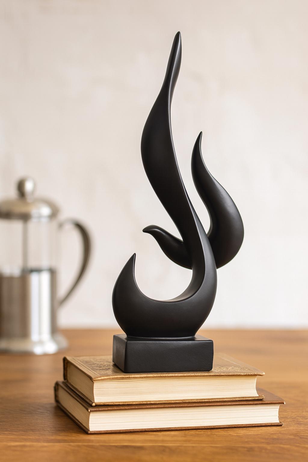 Abstract Flame Sculpture: Modern Resin Tabletop Accent - Home Decor - Etsy