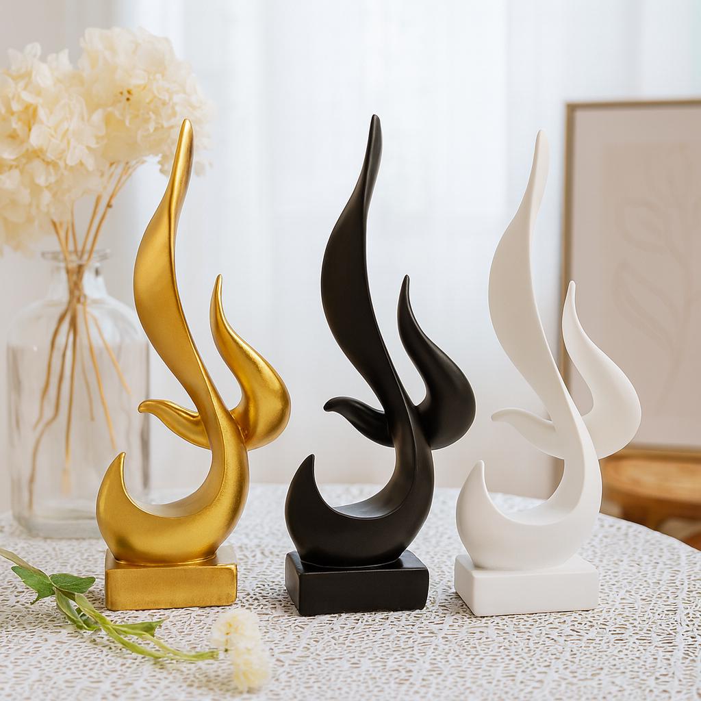 Abstract Flame Sculpture: Modern Resin Tabletop Accent - Home Decor - Etsy