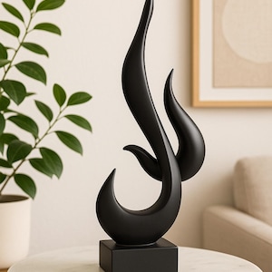 Abstract Flame Sculpture: Modern Resin Tabletop Accent - Home Decor - Etsy