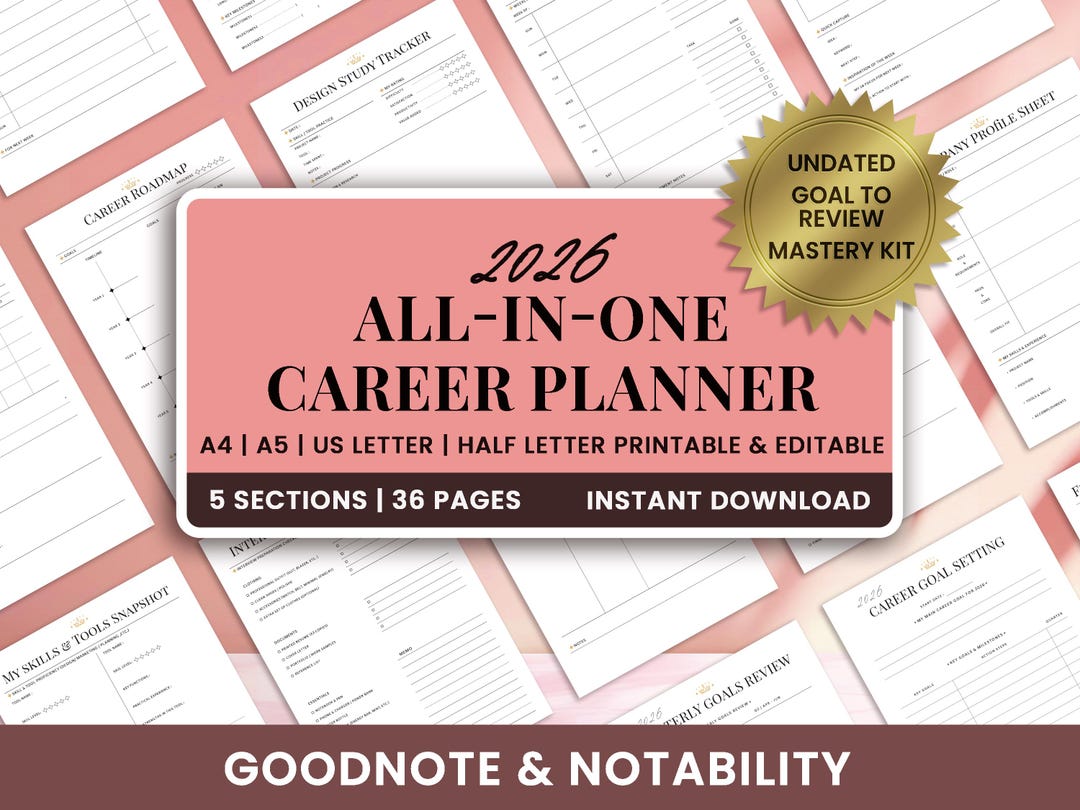 2026 All-in-one Career Planner | Professional Development Coaching Kit ...