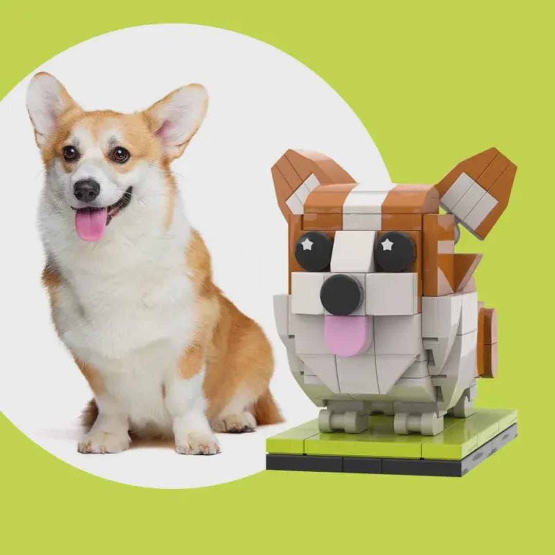 Custom Corgi Brick Figurine – Personalized Dog Mini Figure From Photo ...