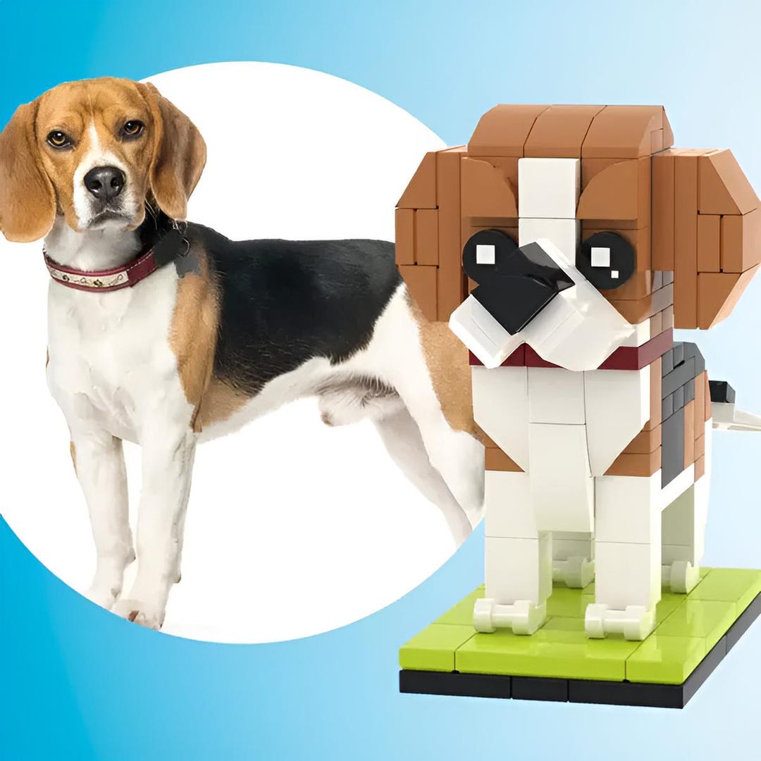 Custom Beagle Brick Figurine – Personalized Dog Mini Figure From Photo ...