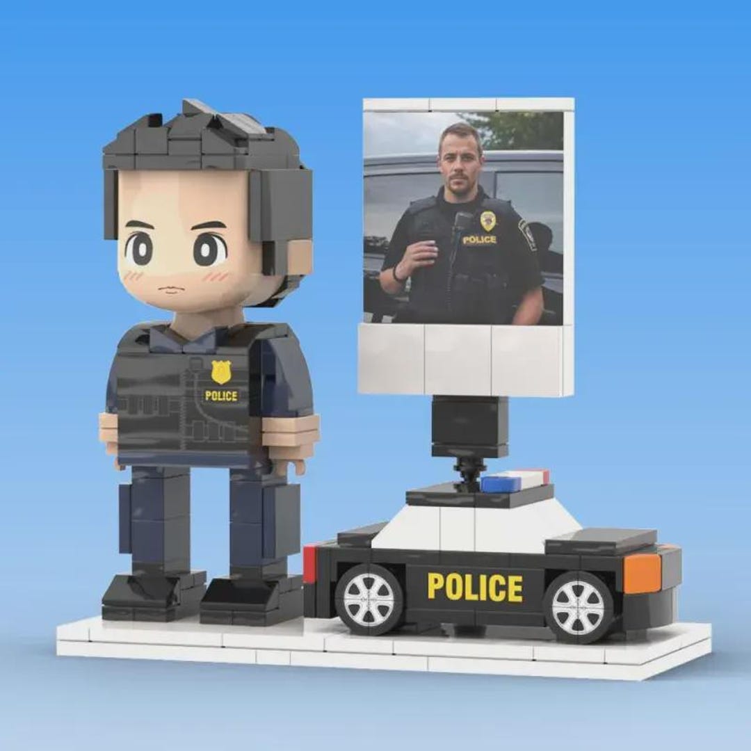 Custom Police Officer Brick Figurine Personalized Policeman Figure Gift ...