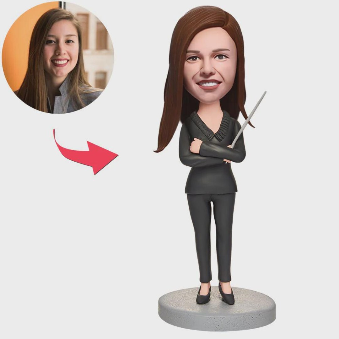 Custom Female Teacher Bobblehead Personalized Figurine With Engraved ...