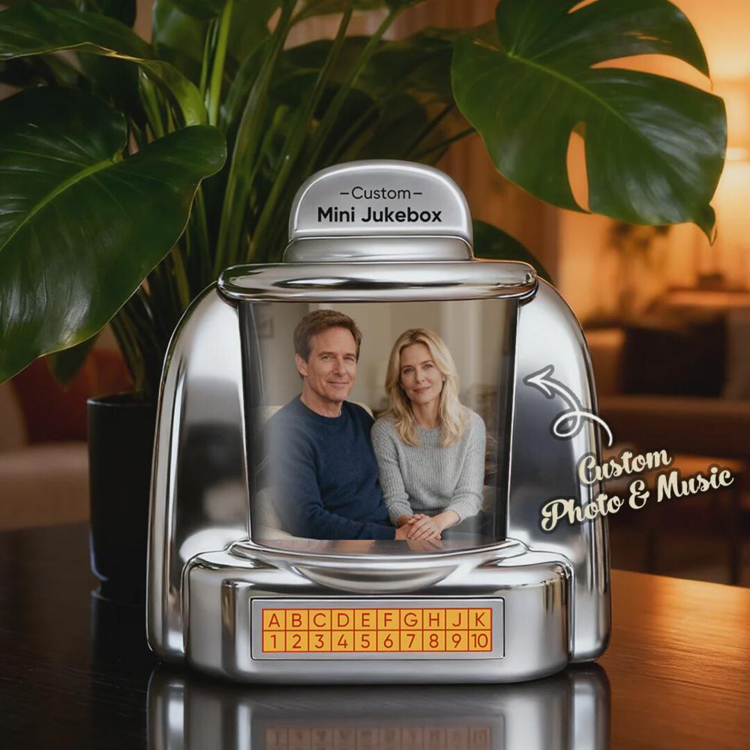 Personalized Retro Jukebox Music Player With Custom Photo Names & Date ...