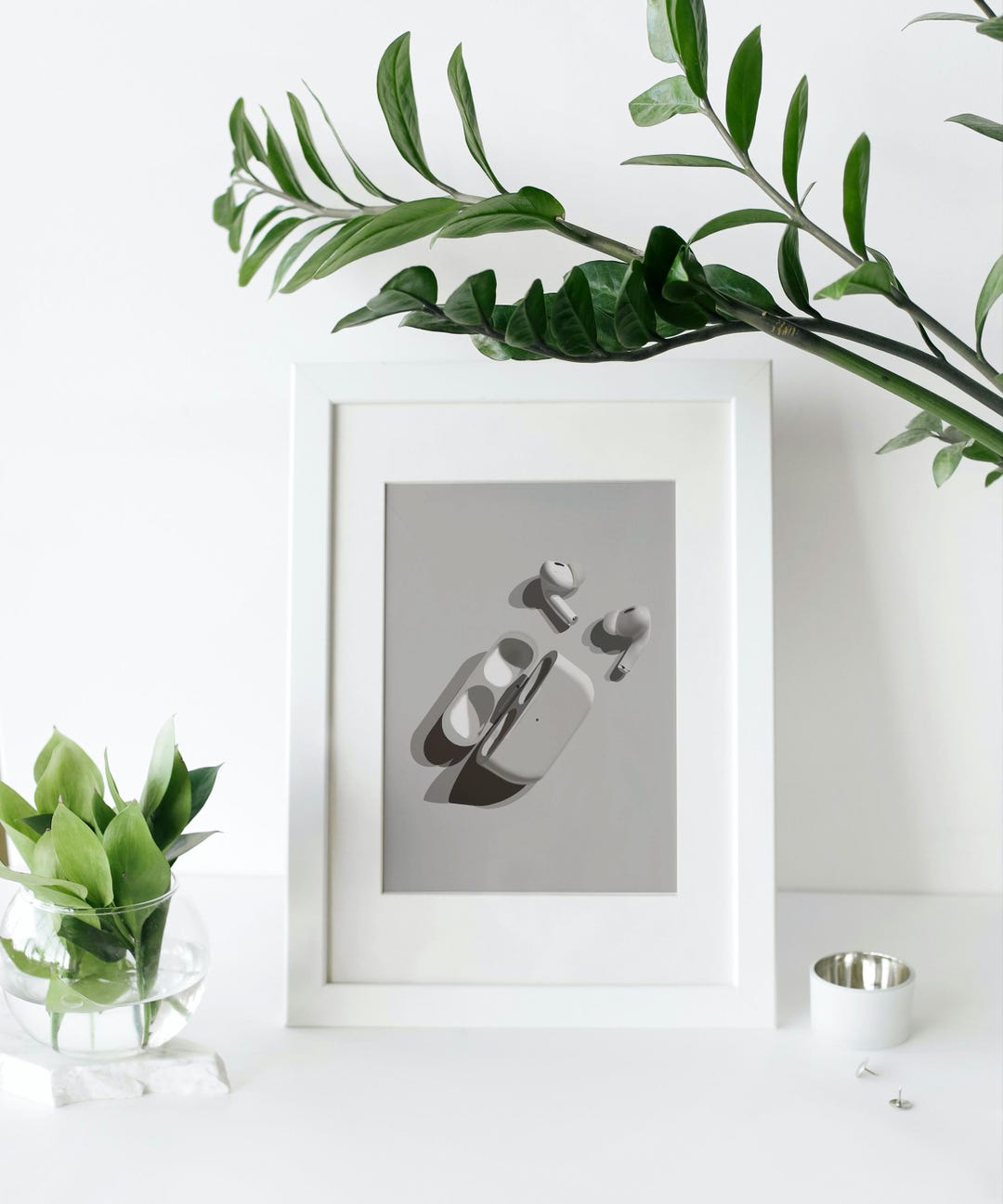 Airpods Art Print: Minimalist Tech Decor (4x6) - Etsy