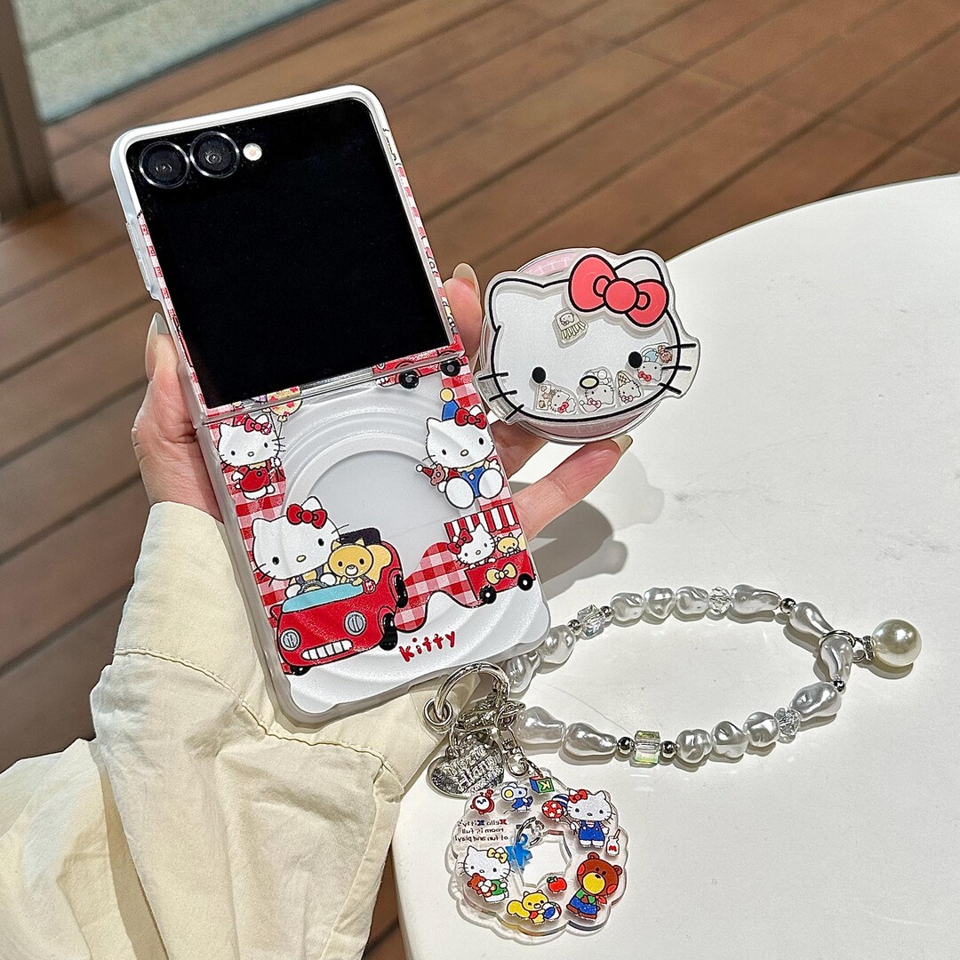 Cute Driving Hello Kitty Magnetic Car Phone Mount Case (with Lanyard ...