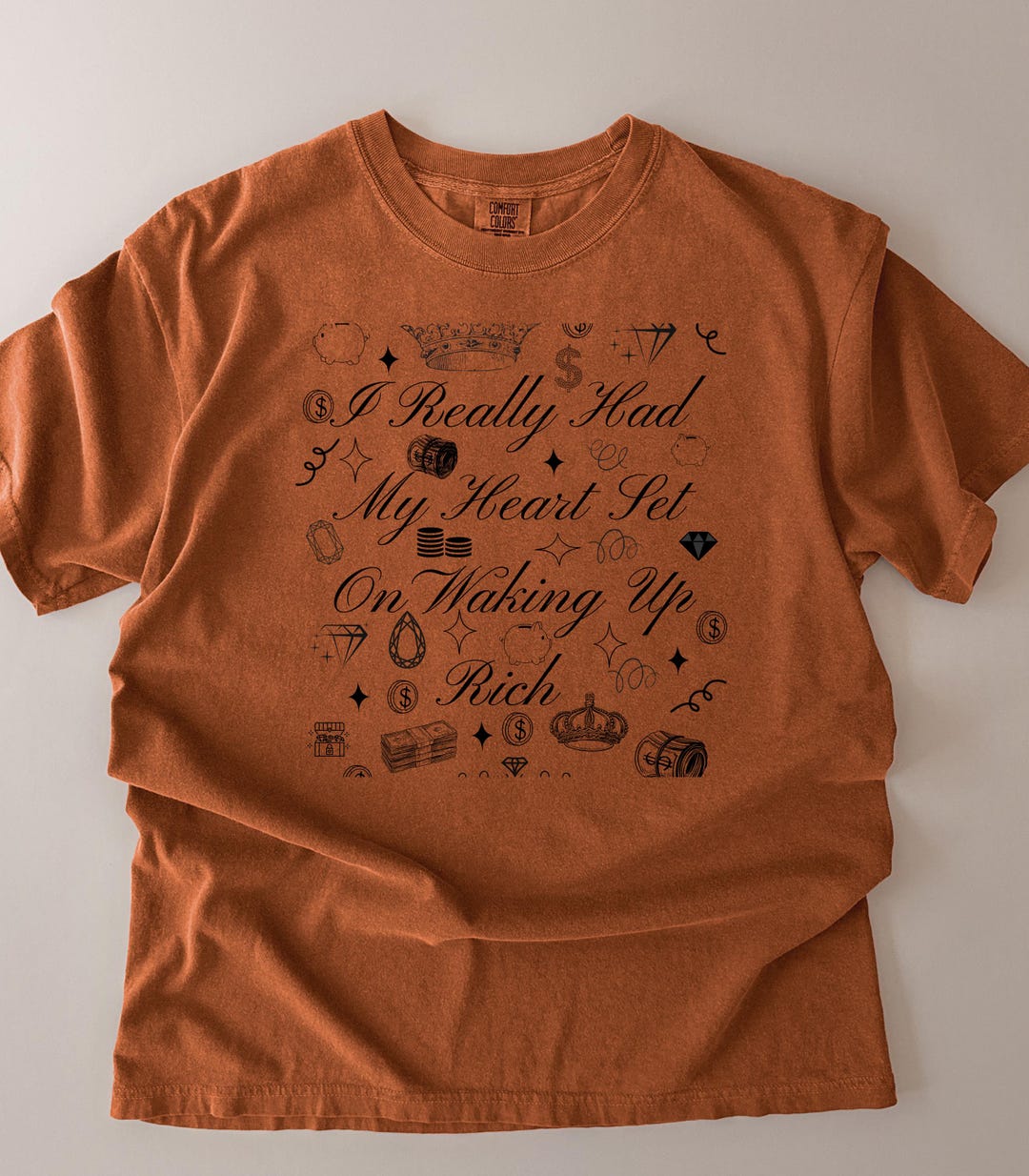 Funny Waking up Rich Graphic Tee - Vintage Style Unisex T-shirt - Etsy