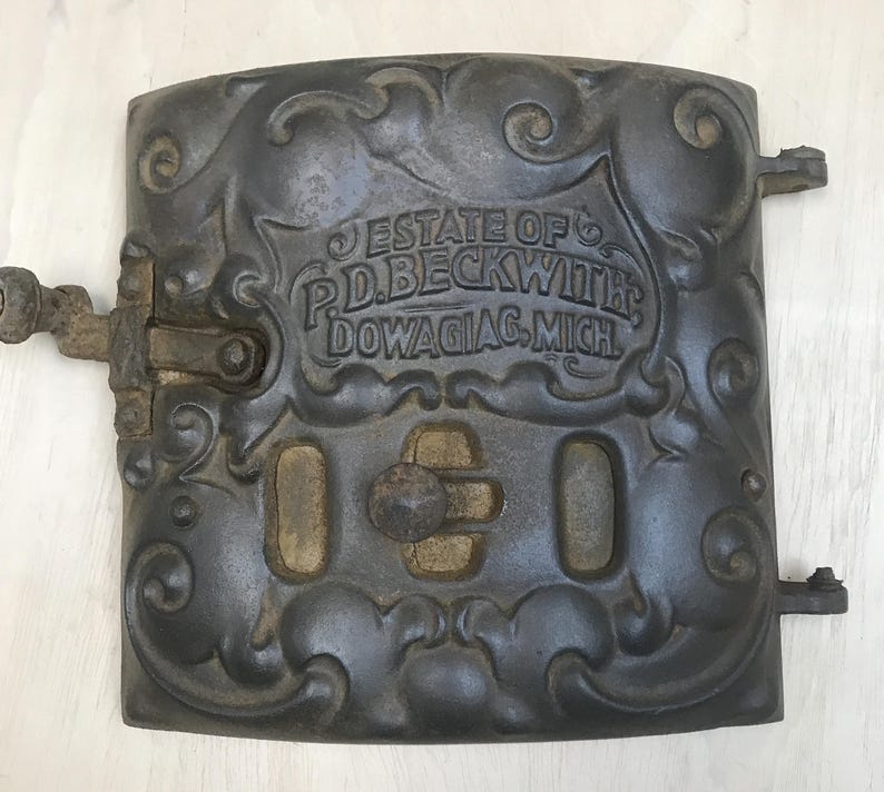 Antique Cast Iron Wood Stove Door . P.D. Beckwith Stove - Etsy