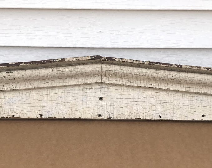 Antique Window Pediment / Cornice Crackled White Paint 43" Long - Etsy