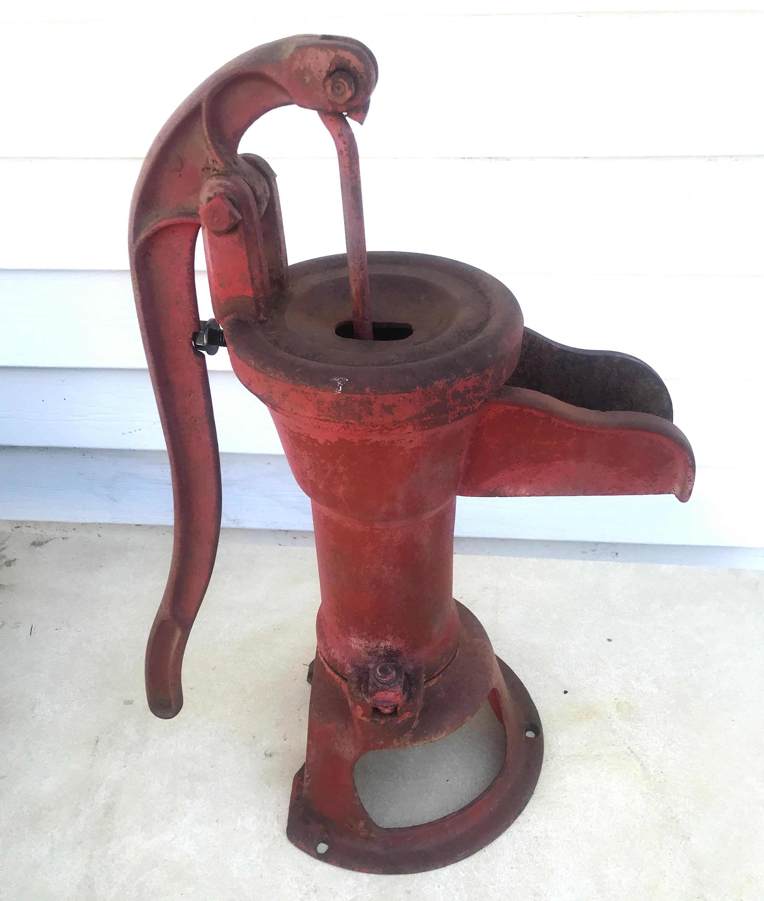 Antique Water Pump, Pitcher Pump, Cast Iron, Red, Baker Mfg. Company - Etsy