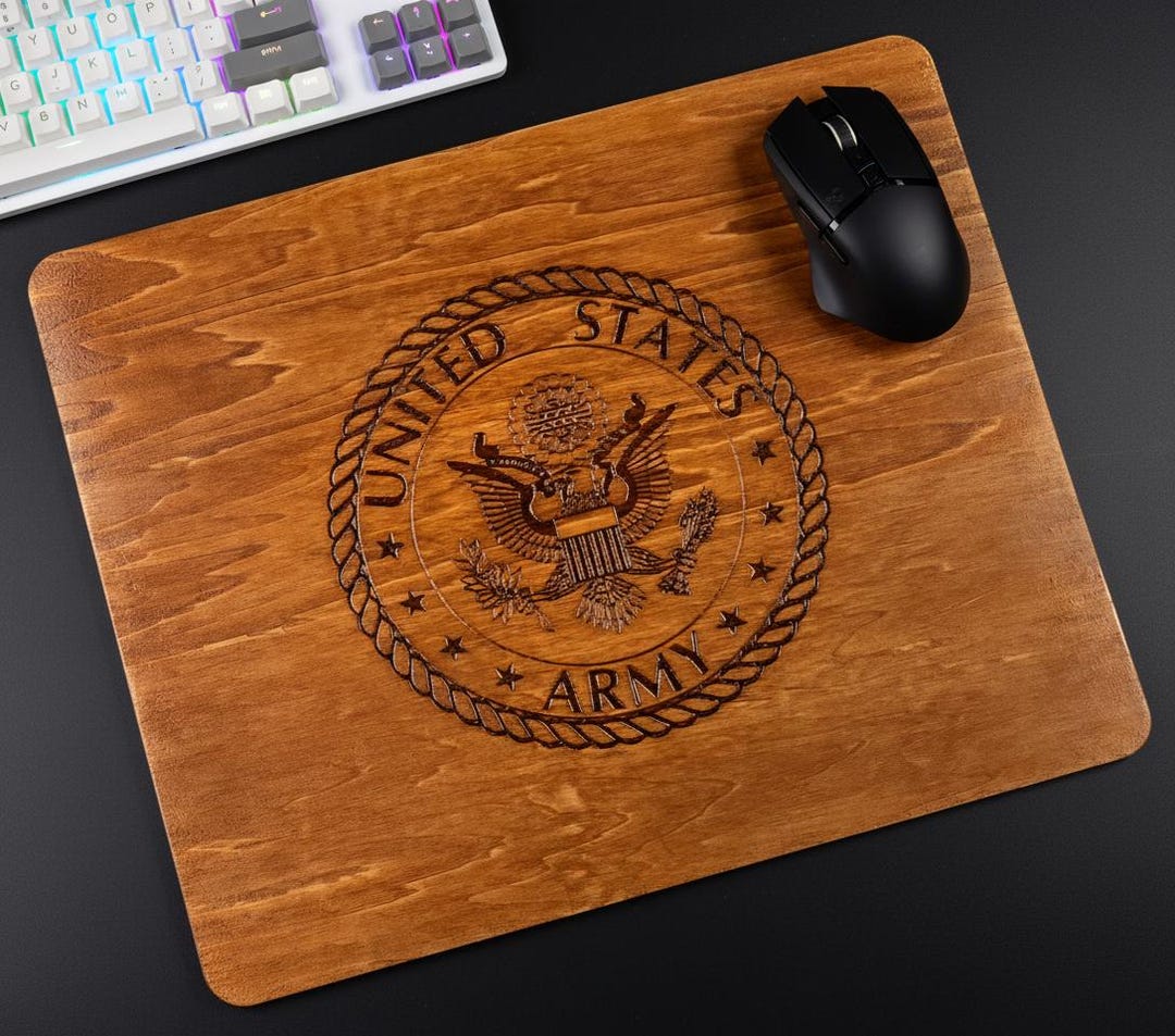 Laser-engraved Wooden Mouse Pad, U.S. Military Seal - Etsy