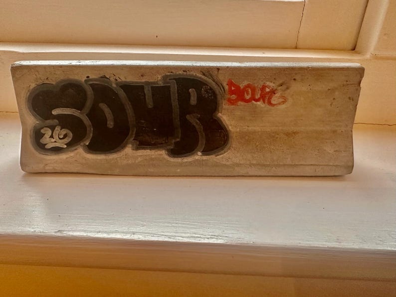 Concrete Fingerboard Obstacle Jersey Barrier With Hand-painted "sour Fb ...