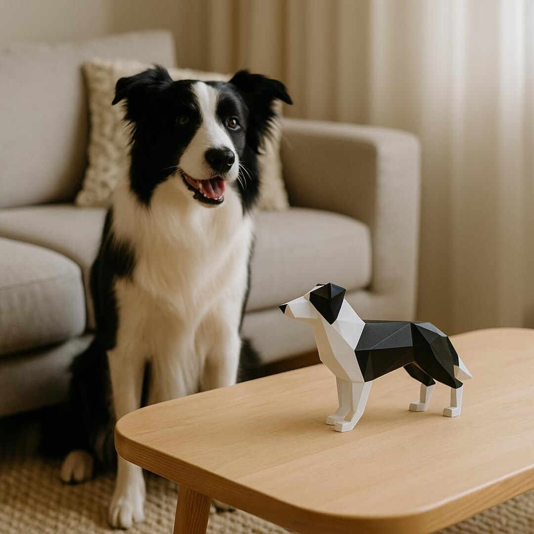 Origami Style Border Collie STL | Modern Decorative Dog Figurine - Etsy UK