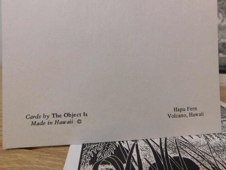 Vintage Hawaiian Greeting Cards: 1970s Hapu Fern & Volcano Art - Set of ...