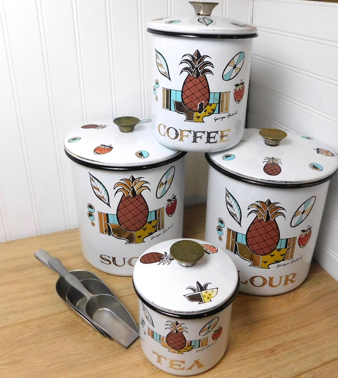 Vintage MCM Kitchen Canister Set by Georges Briard - Etsy