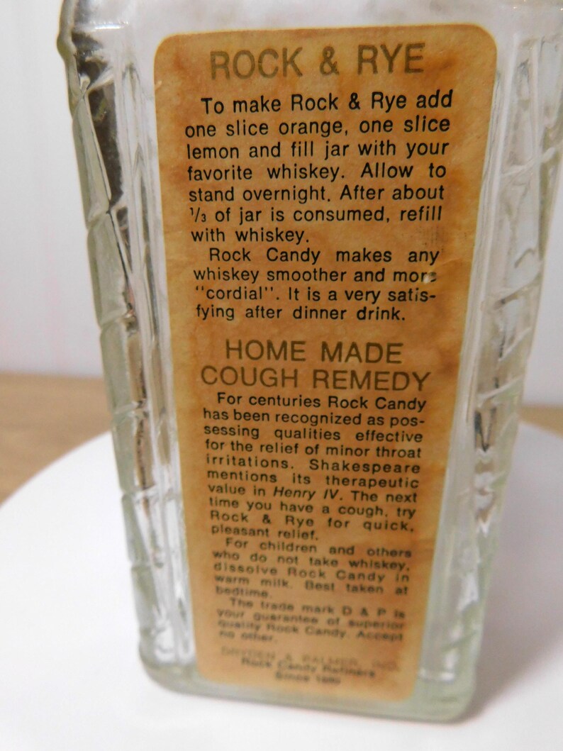 Vintage Collectible Bottles - Rock Candy Rock and Rye Bottle - Etsy