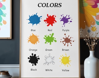 Educational Poster for Children |learn Colors for Kids – Digital ...