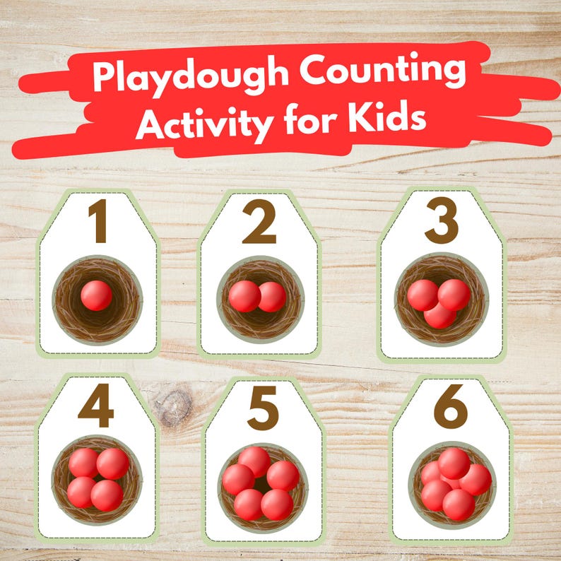 Playdough Counting Activity for Kids – Printable Digital File to Learn ...
