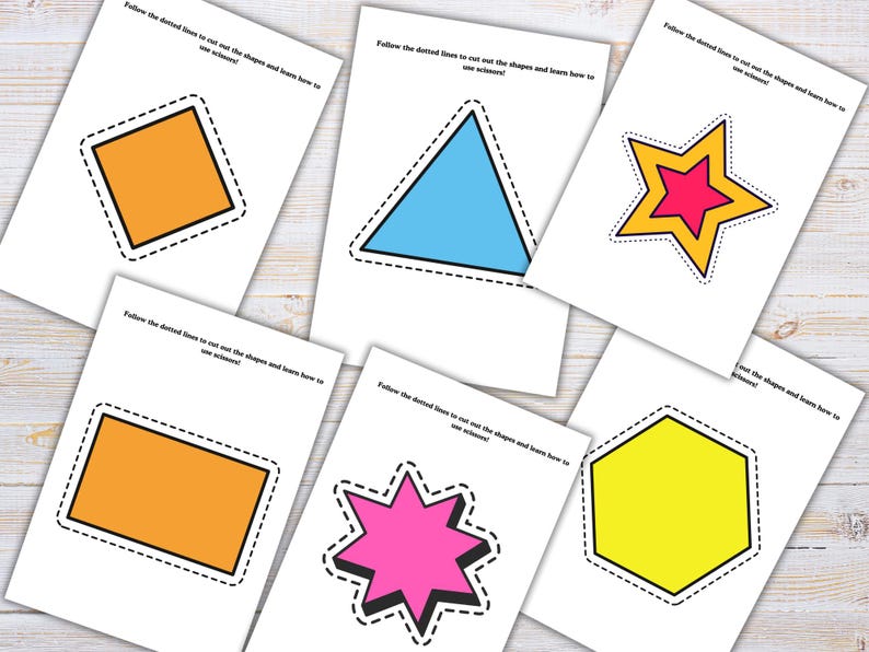 Printable Geometric Shapes Cutting Activity for Kids | Learn Shapes ...