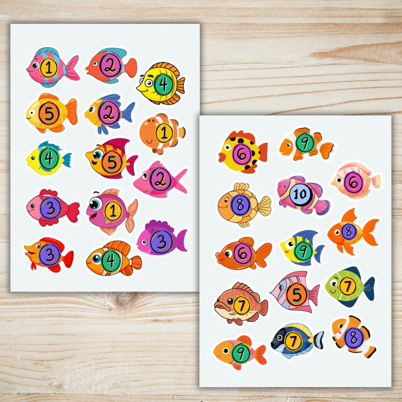 Fish Numbers Matching Game | Counting Activity for Kids | Printable ...