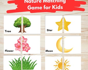 Nature Matching Game for Kids | Printable Montessori Activity | Learn ...